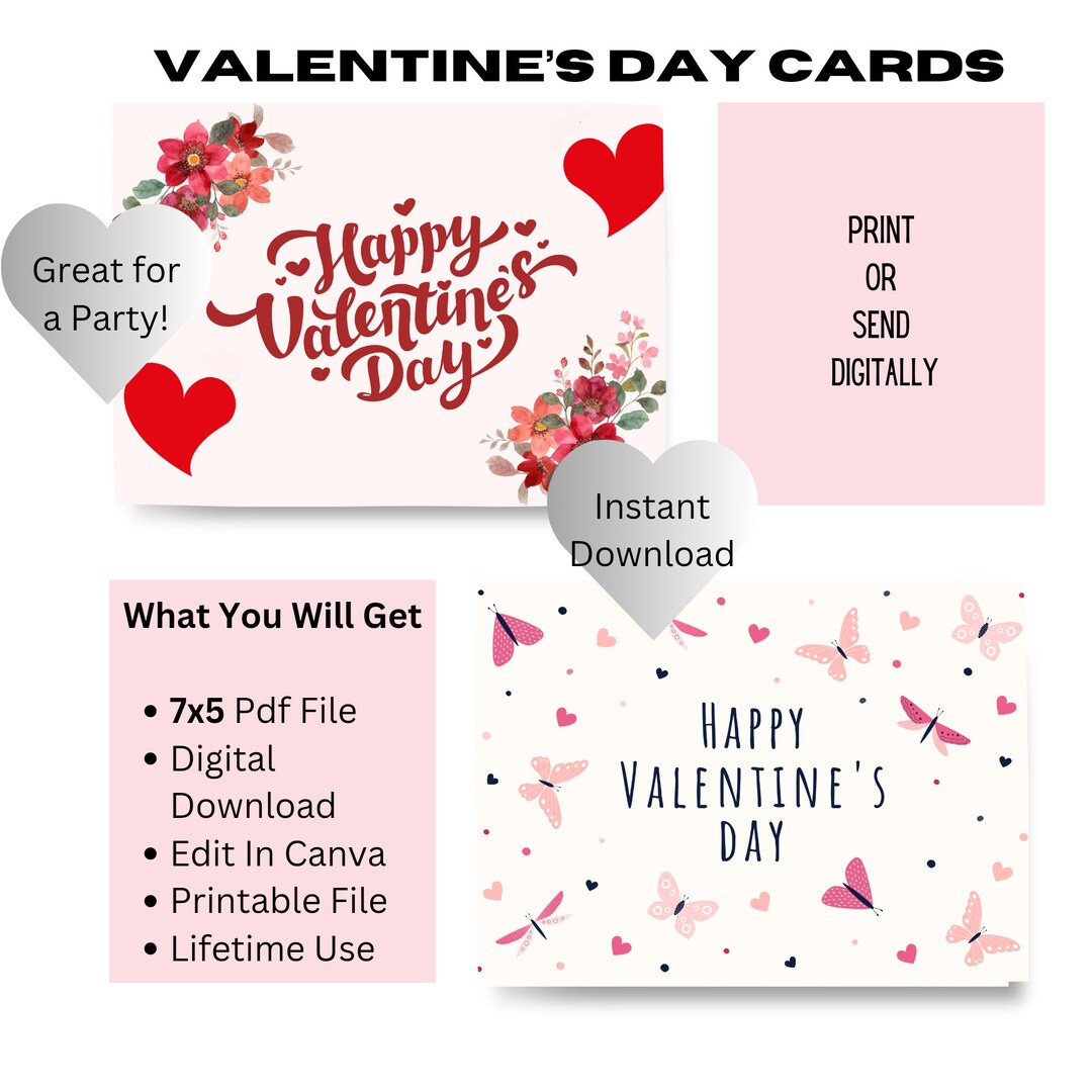 Valentine's Day 15 Pack Assortment,instant Digital Download, Editable ...