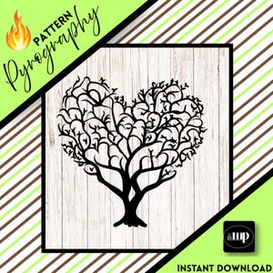 Pyrography Template, Tree Pattern for Wood Burning Art - Etsy