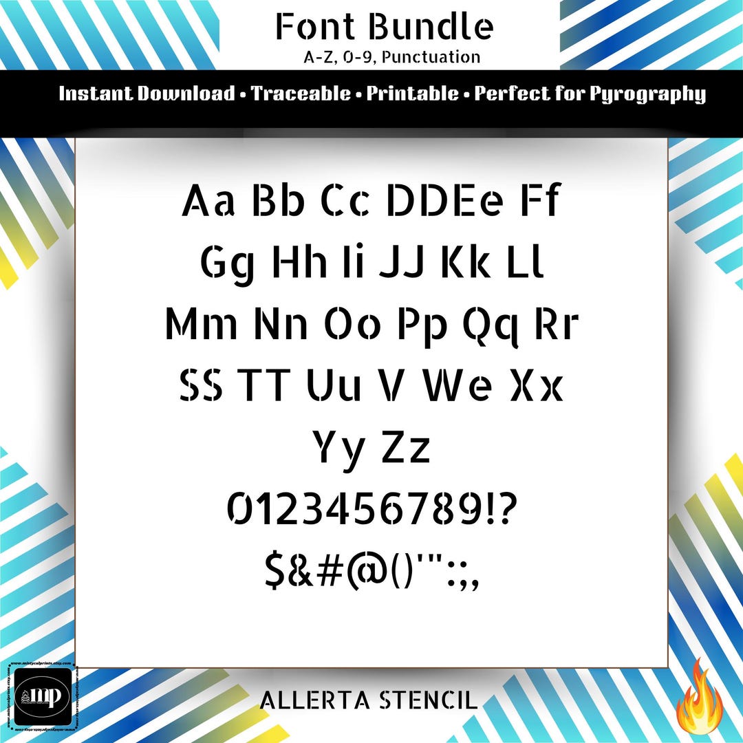 Font Bundle, as Pictured Pyrography Template, Alphabet, Numbers ...