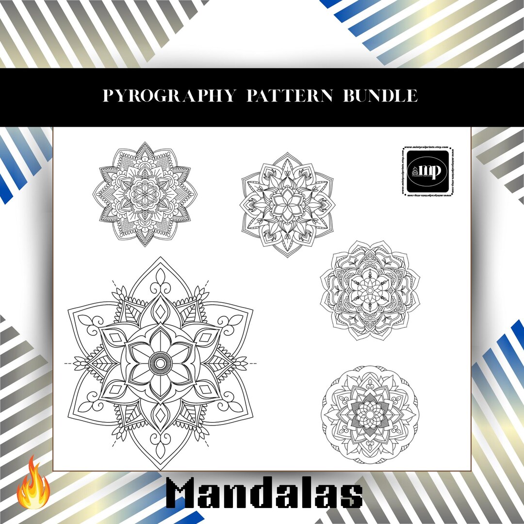 Mandalas Pyrography Template Bundle, Wood Burning Art - Etsy