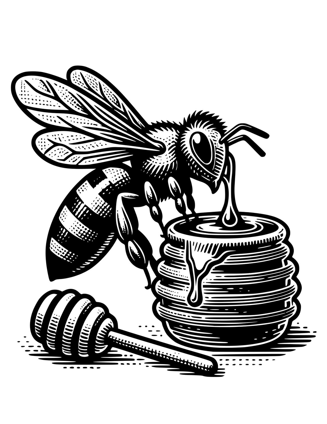 Bee Bundle Pyrography Template Bundle, 5 Bee Patterns Wood Burning Art ...