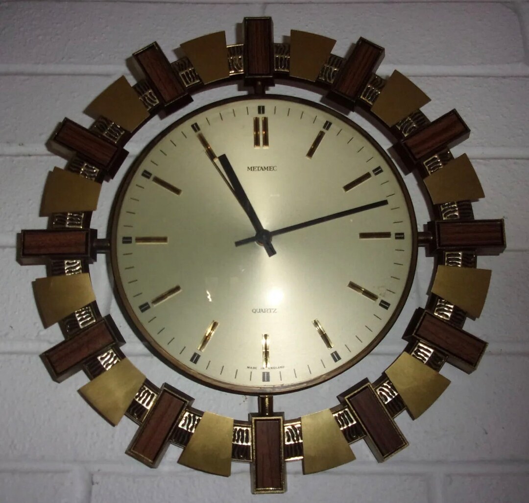 Original Vintage 60s 70s Sunburst Clock - Etsy