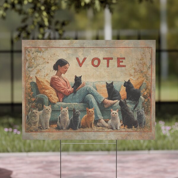 Harris Walz Cat Poster - Etsy