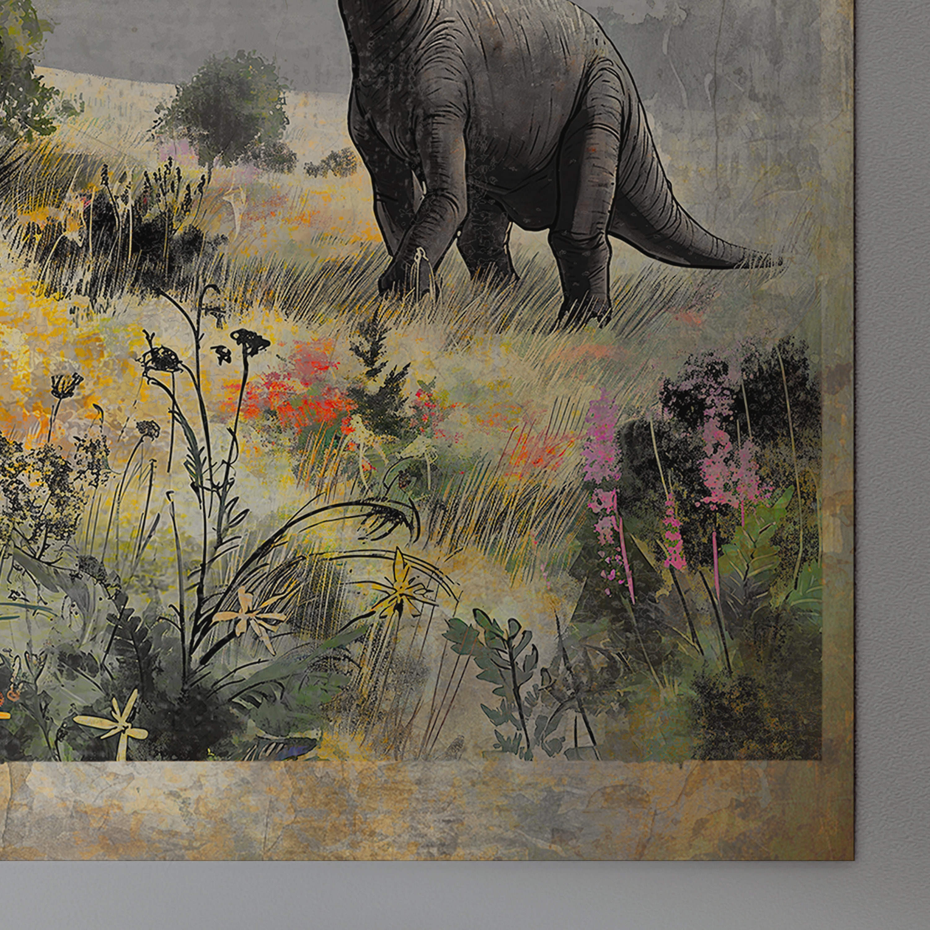 DINOSAUR Wall Art Decor, RETRO DINO Poster Print, Dino Decor Fine Art ...