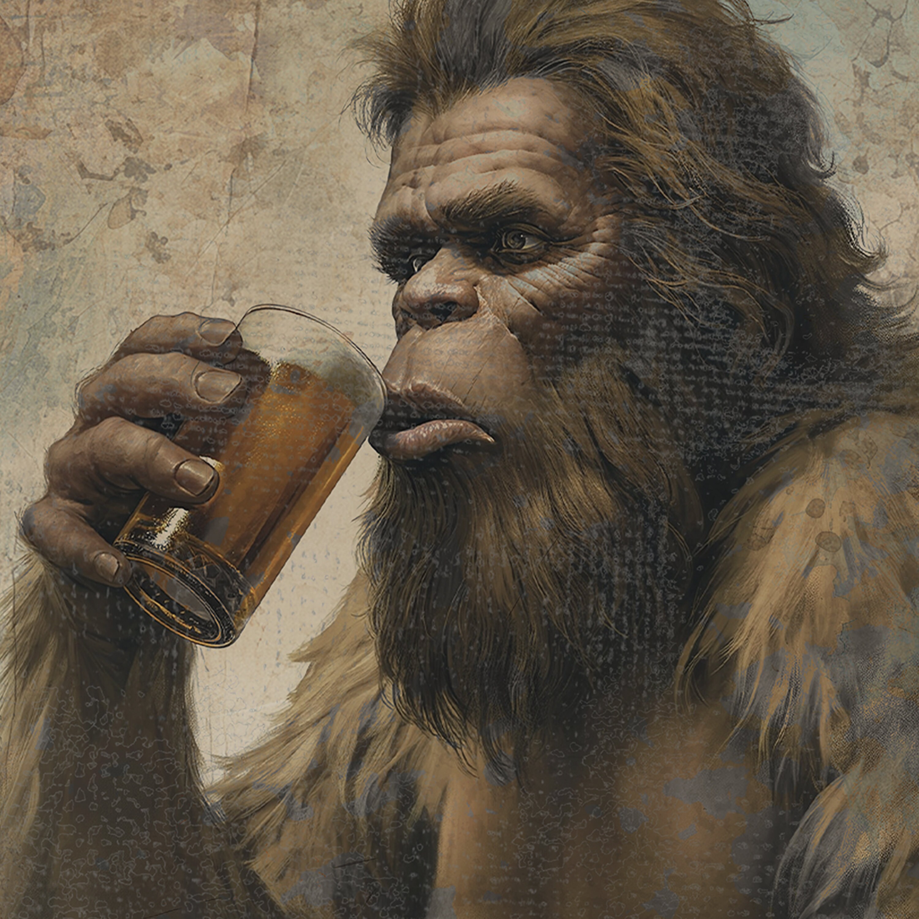 BIGFOOT ART PRINT, Retro Sasquatch Poster, Cryptid Yeti Abominable ...