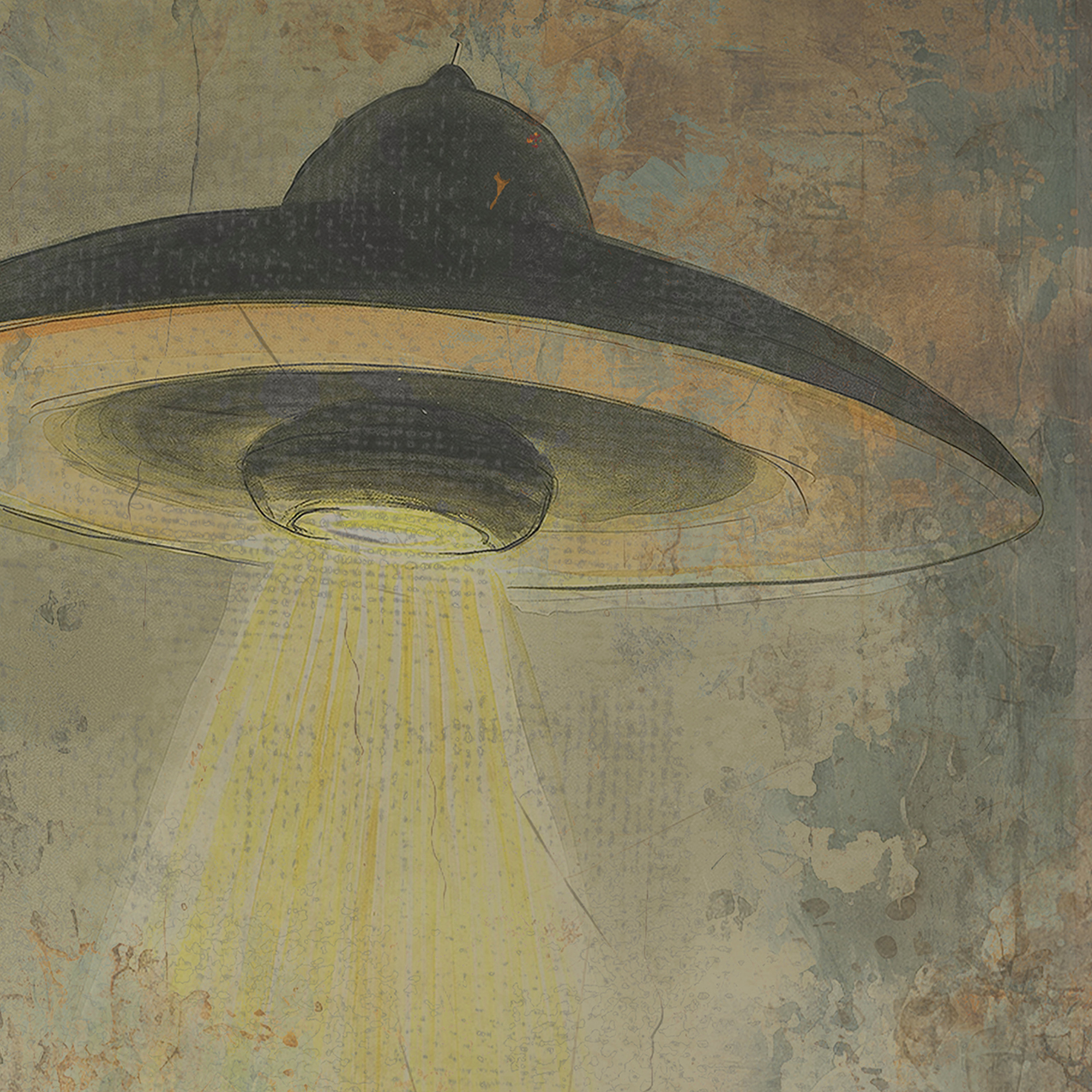 UFO FINE ART Home Decor, Retro Sci-fi Alien Art. Vintage Space Wall ...