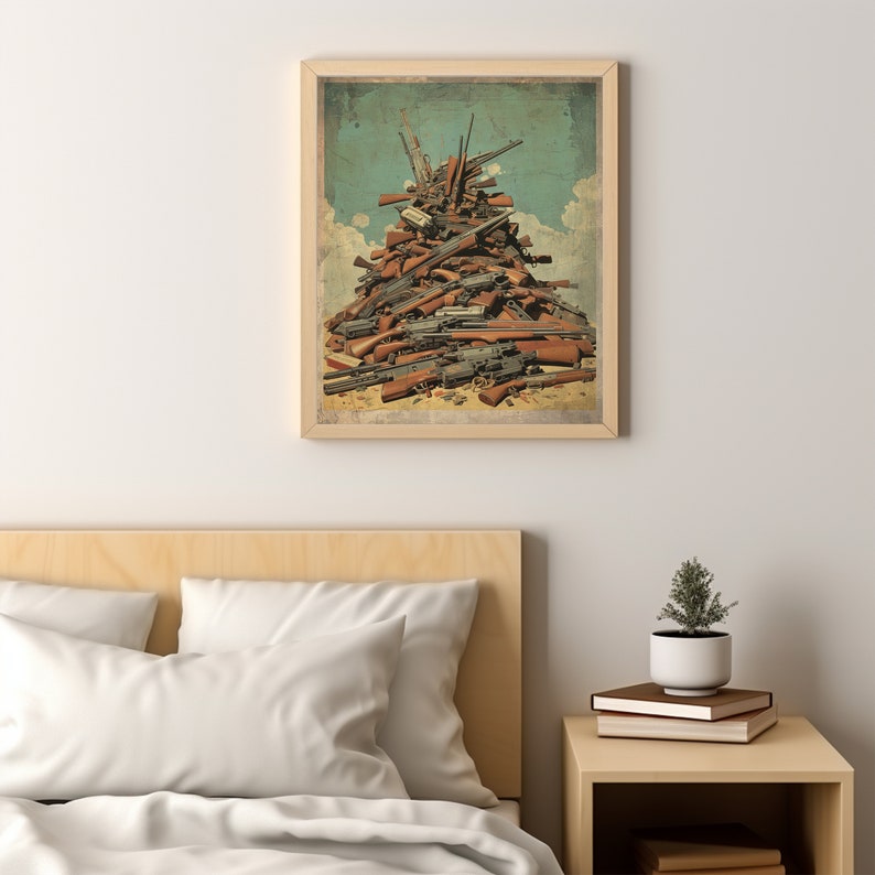 GUN WALL ART, Assault Rifle Poster Print, Gun Wall Art, Gun Rifle Home ...