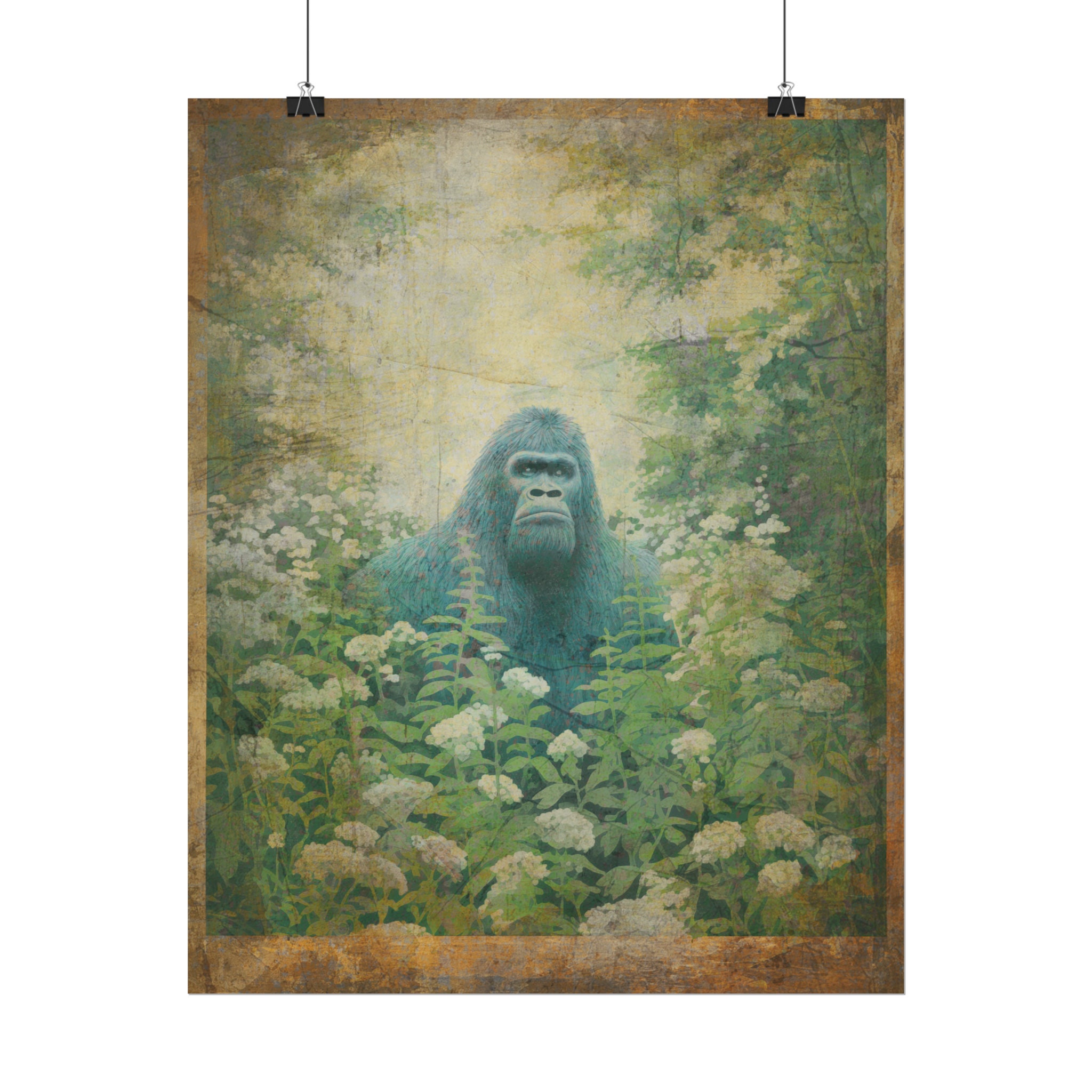 BIGFOOT POSTER, Retro SASQUATCH Wall Art, Cryptid Yeti Art Print ...