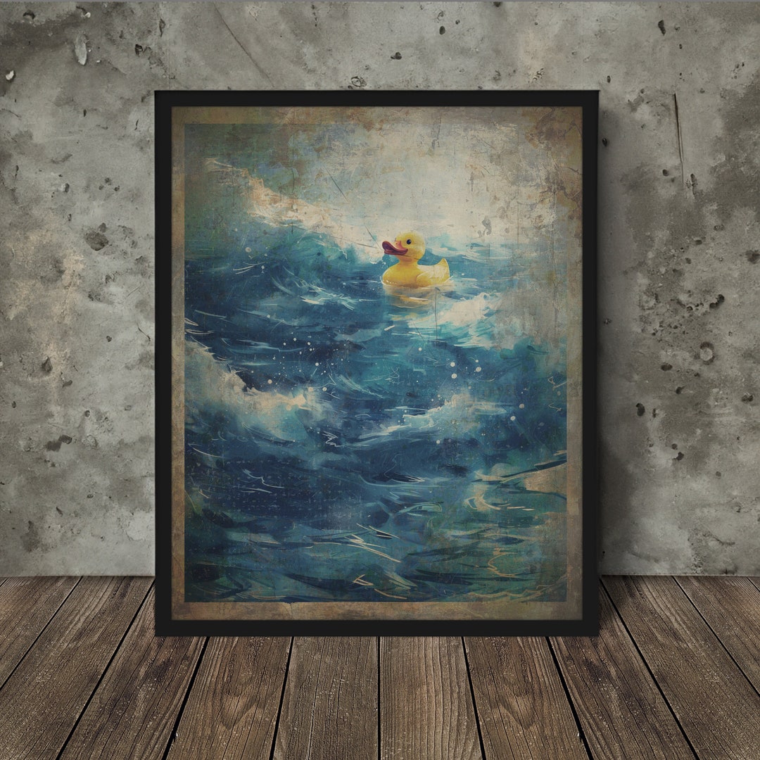 Retro RUBBER DUCK Wall Art, OCEAN Ducky Poster Print, Vintage Animal ...
