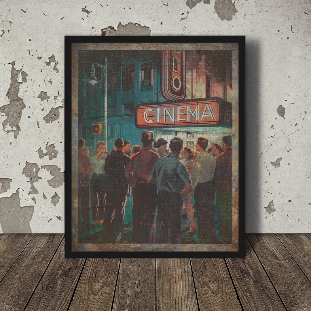 CINEMA Movie Wall Art, Movie Night Home Decor, Home Theatre Room Decor ...