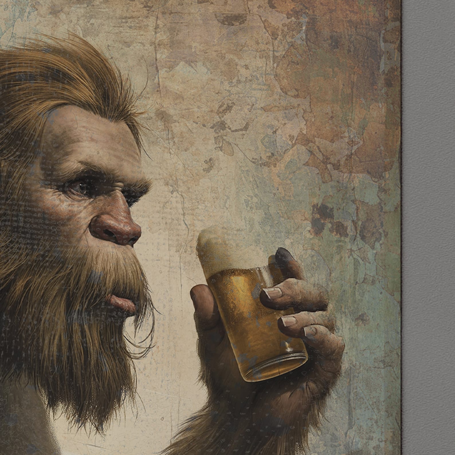 BIGFOOT ART PRINT, Retro Sasquatch Poster, Cryptid Yeti Abominable ...