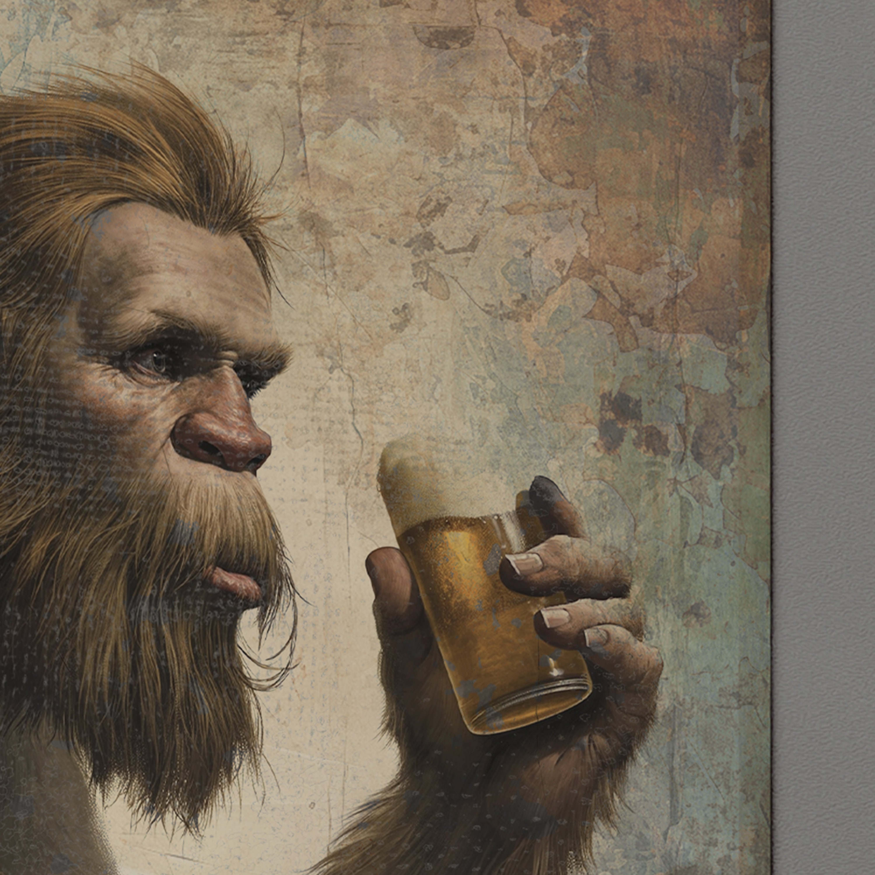 BIGFOOT ART PRINT, Retro Sasquatch Poster, Cryptid Yeti Abominable ...