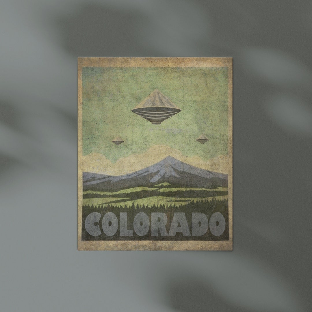 UFO Colorado Travel Poster Digital Download, Retro Sci-fi Wall Art ...