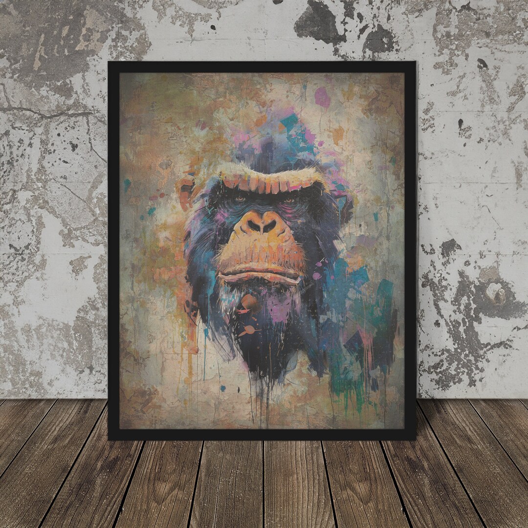 SASQUATCH GRAFFITI Poster, Retro BIGFOOT Painting Fine Art Print ...