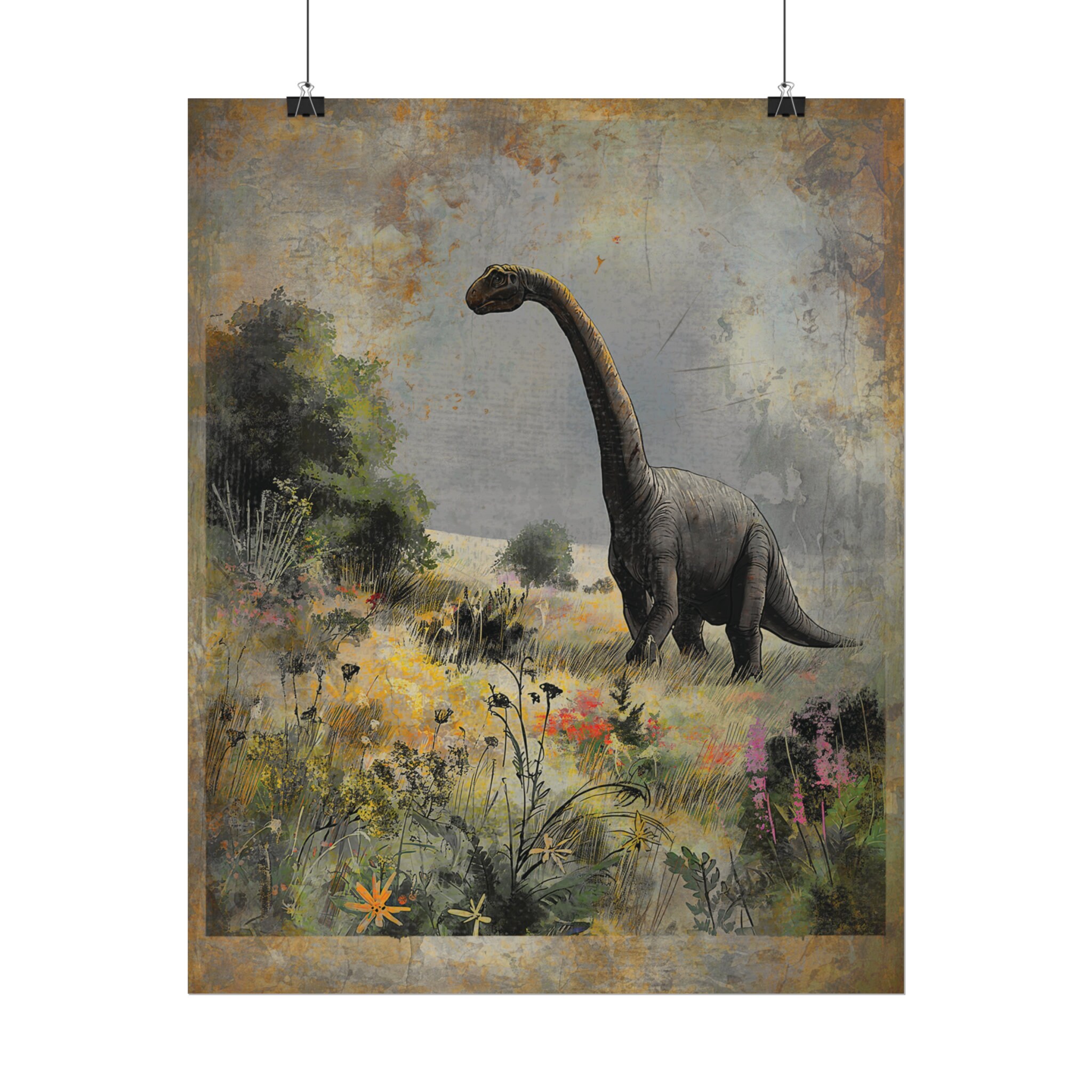 DINOSAUR Wall Art Decor, RETRO DINO Poster Print, Dino Decor Fine Art ...