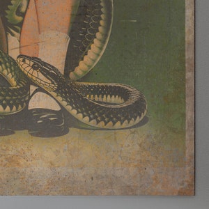 Retro SNAKE GIRL Wall Art, Vintage Snake Art Print, Retro Girl Pet ...