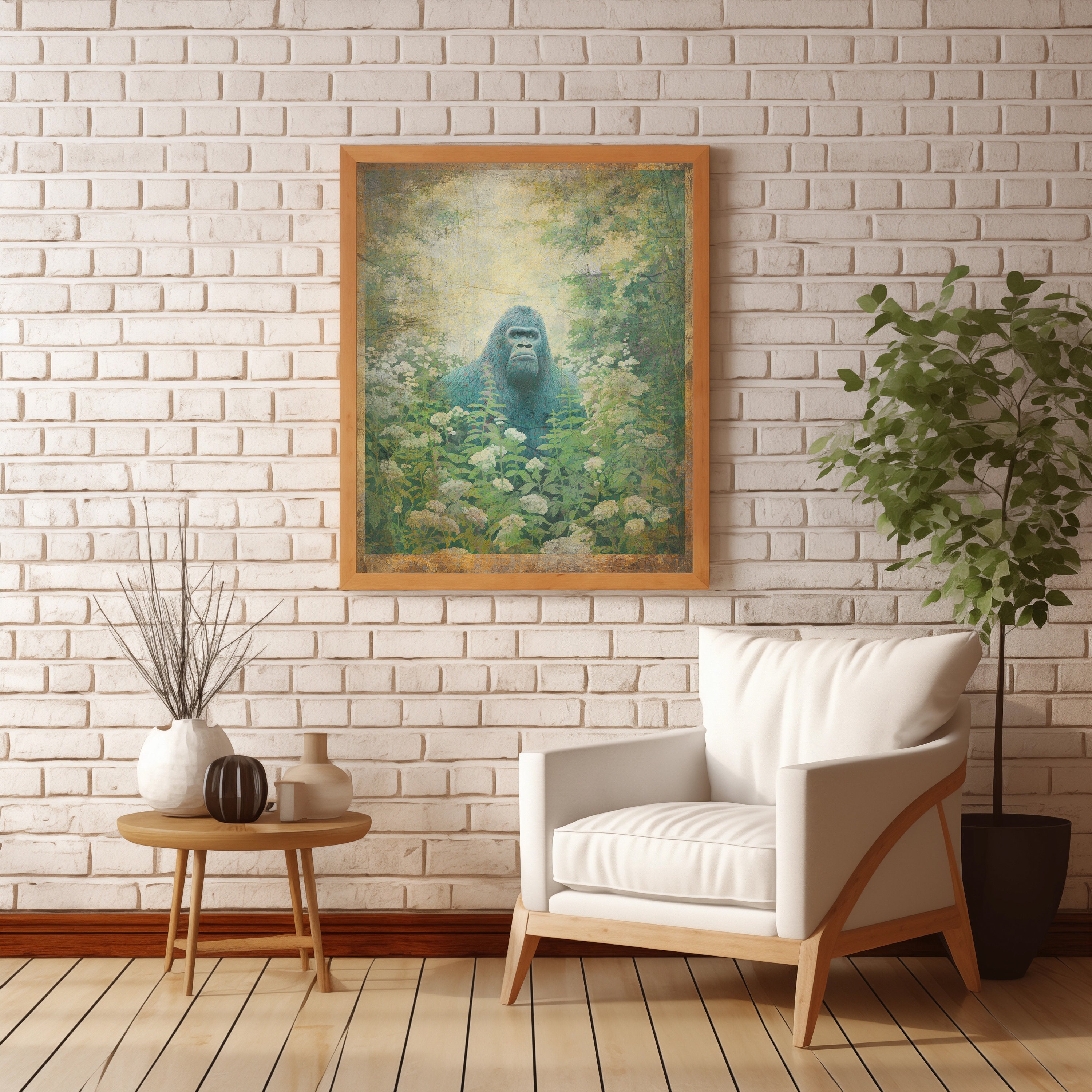 BIGFOOT POSTER, Retro SASQUATCH Wall Art, Cryptid Yeti Art Print ...
