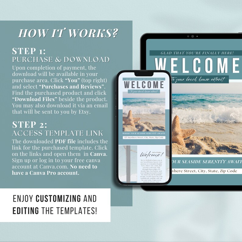 Airbnb Welcome Book Canva Template, Beach Welcome Book, Short Term ...