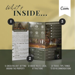 Short Term Rental Trifold Brochure, Welcome Brochure Guest Arrival ...