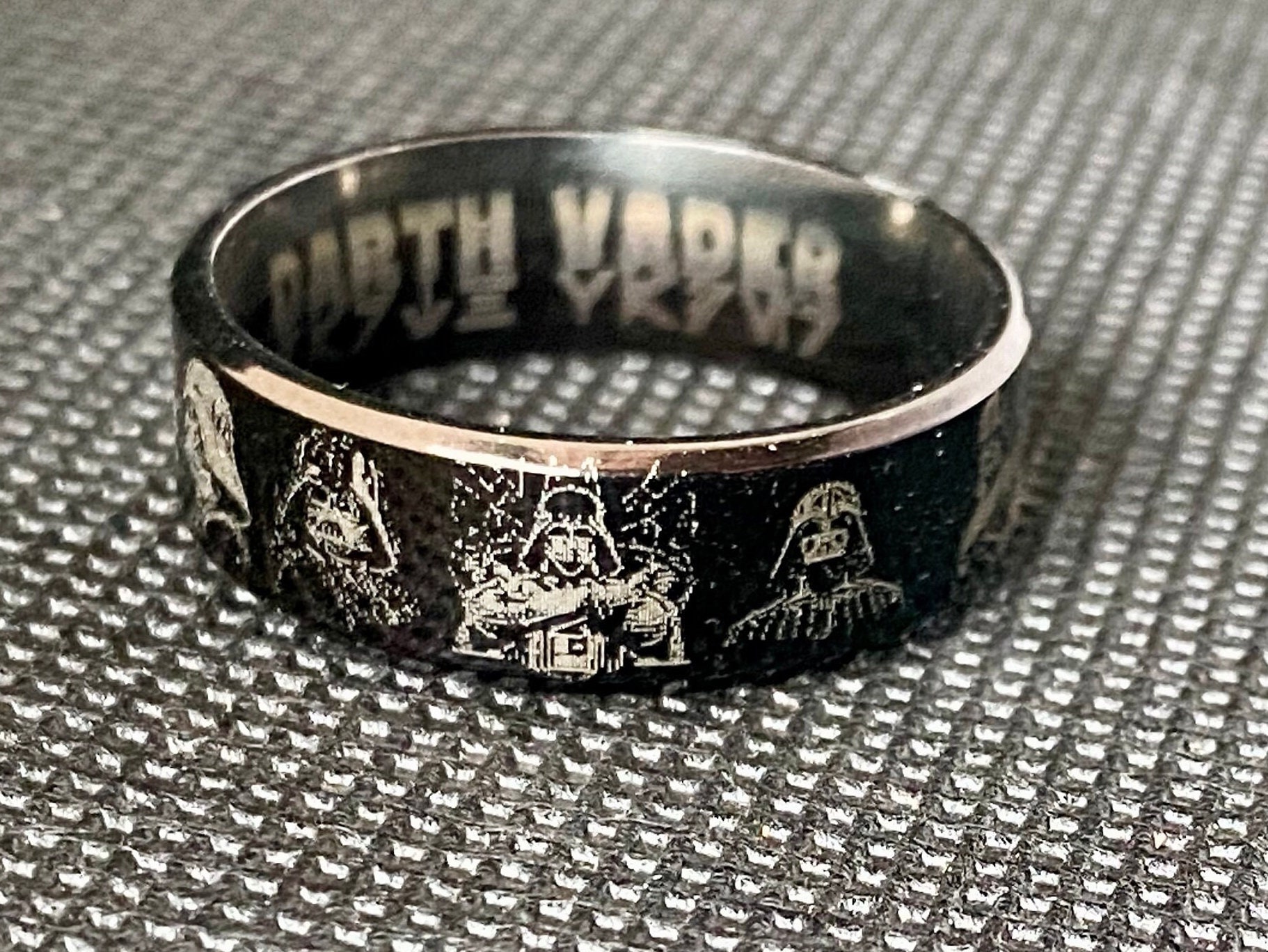 Personalized Darth Vader Ring Star Wars Inspired. Outside Wrap Around ...