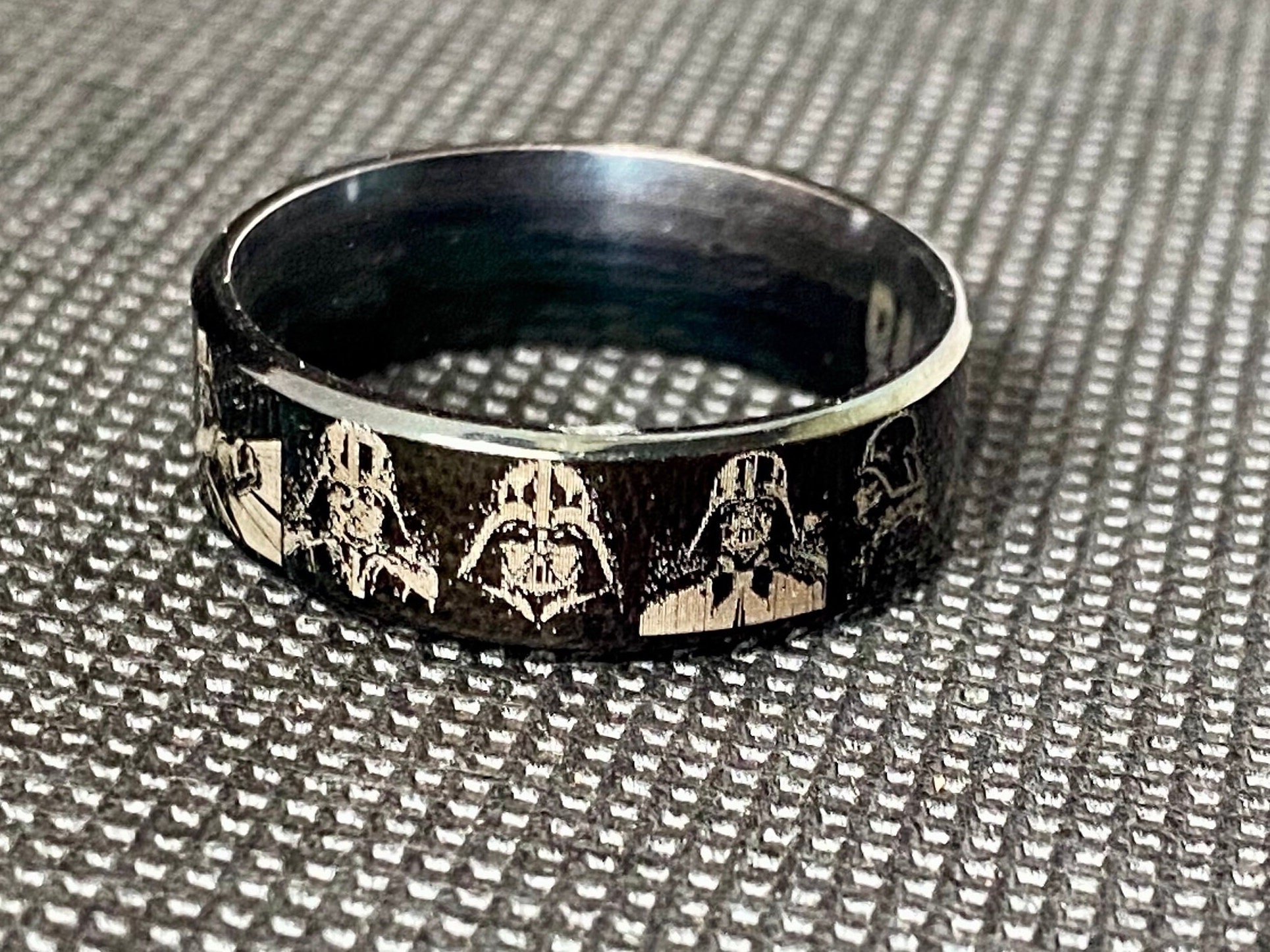 Personalized Darth Vader Ring Star Wars Inspired. Outside Wrap Around ...