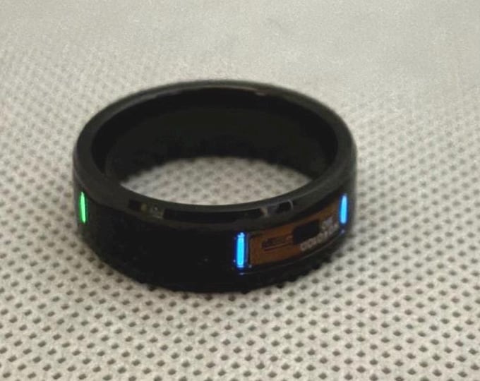 NFC Stainless Steel & Black Enamel Ring: Tech Nerd Jewelry - Etsy Canada
