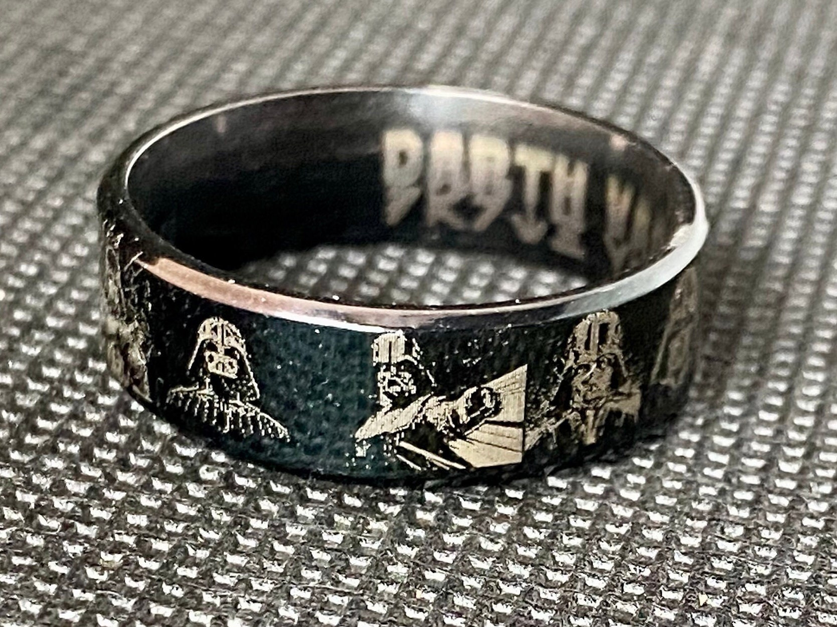 Personalized Darth Vader Ring Star Wars Inspired. Outside Wrap Around ...