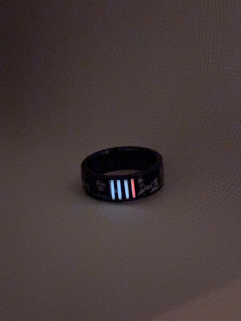 Black Darth Vader Ring Star Wars Inspired With Lights. - Etsy