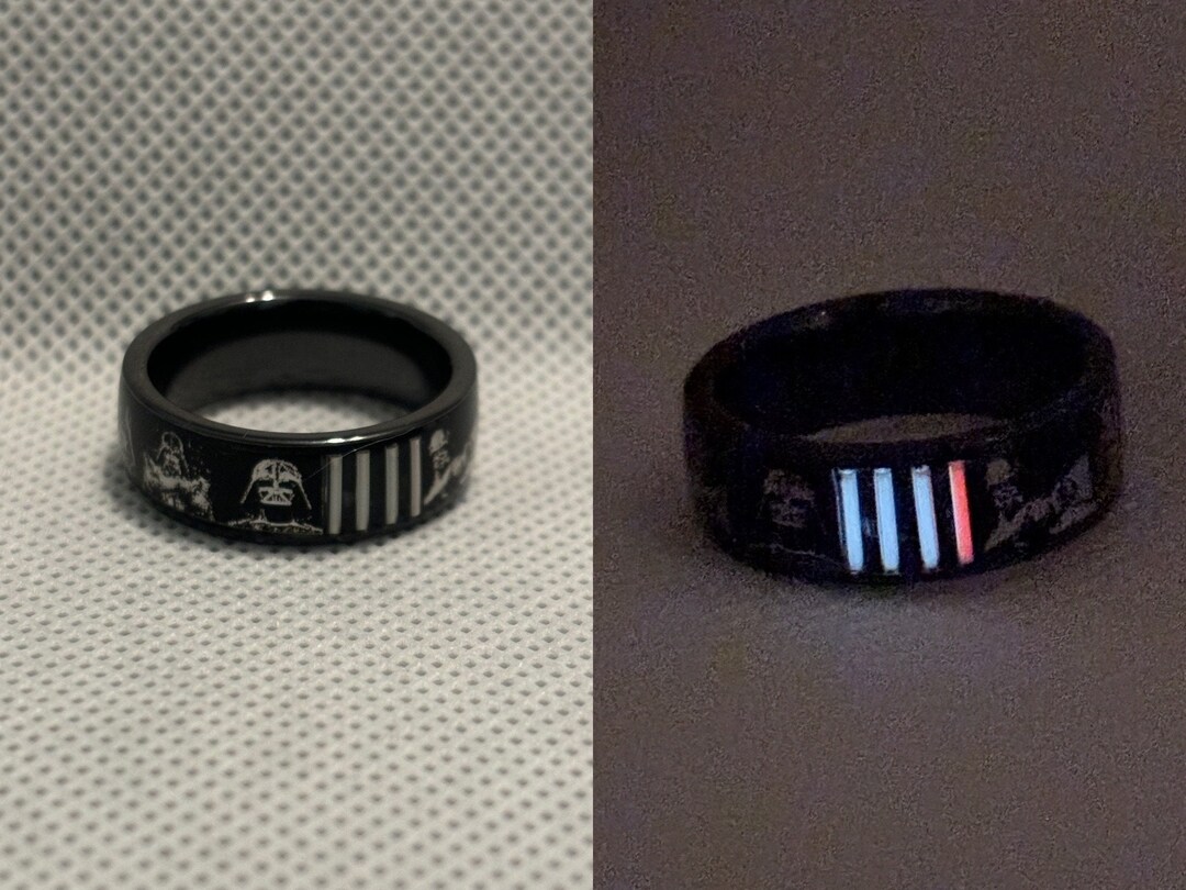 Black Darth Vader Ring Star Wars Inspired With Lights. - Etsy
