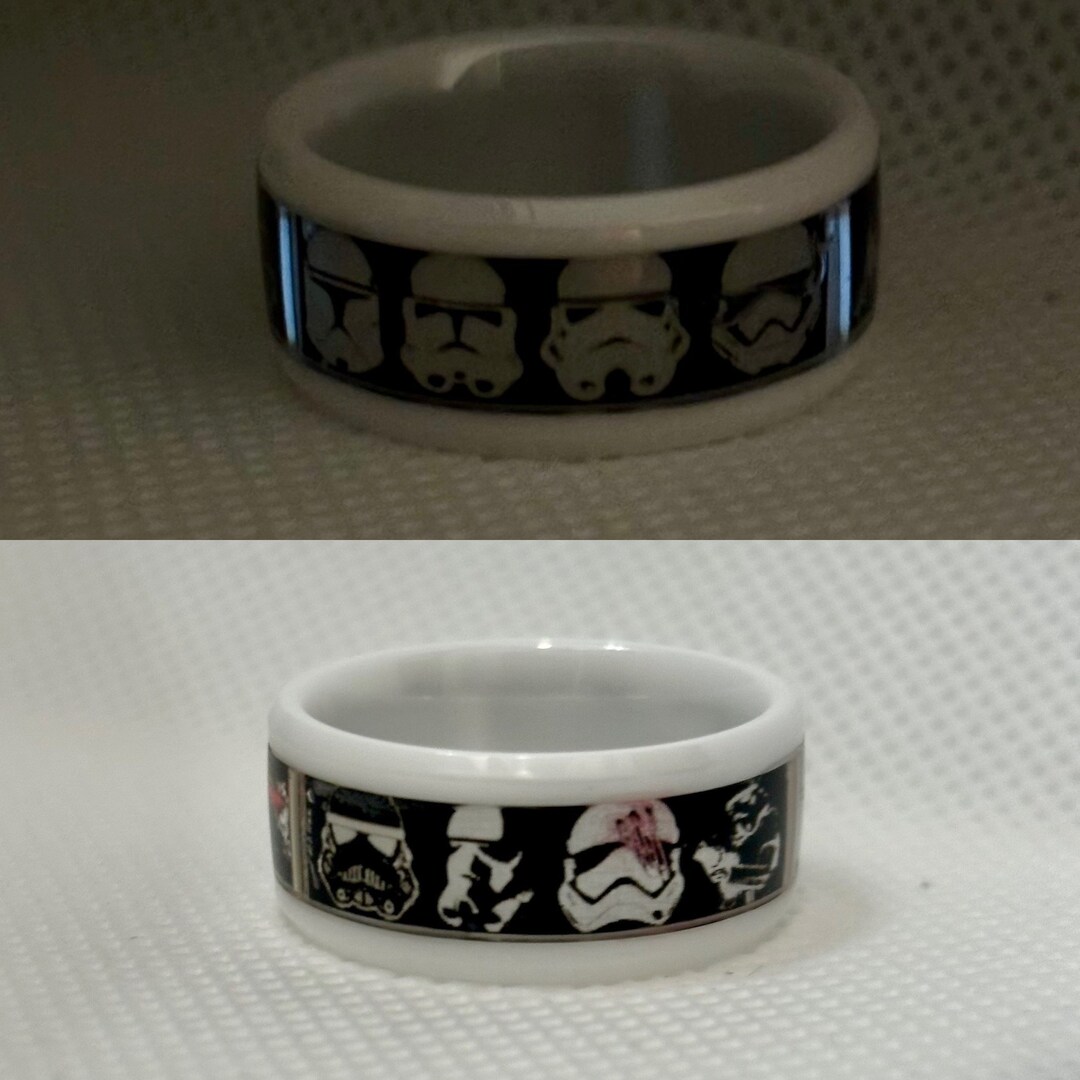Storm Trooper Clone Trooper Ring Star Wars Inspired With Lights and Glow Powder - Etsy