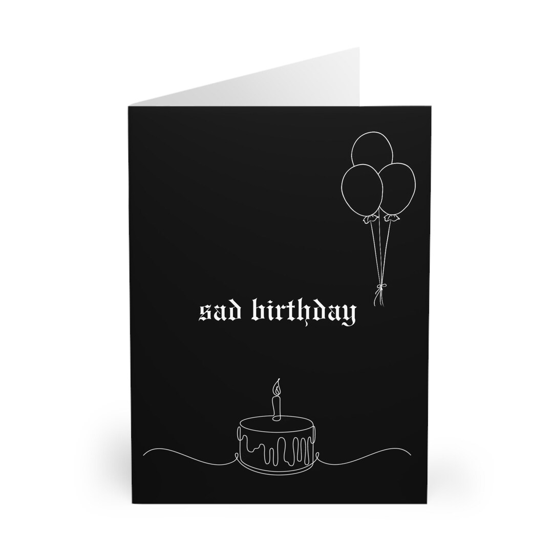 Goth sad Birthday Greeting Cards 5 Pack - Etsy
