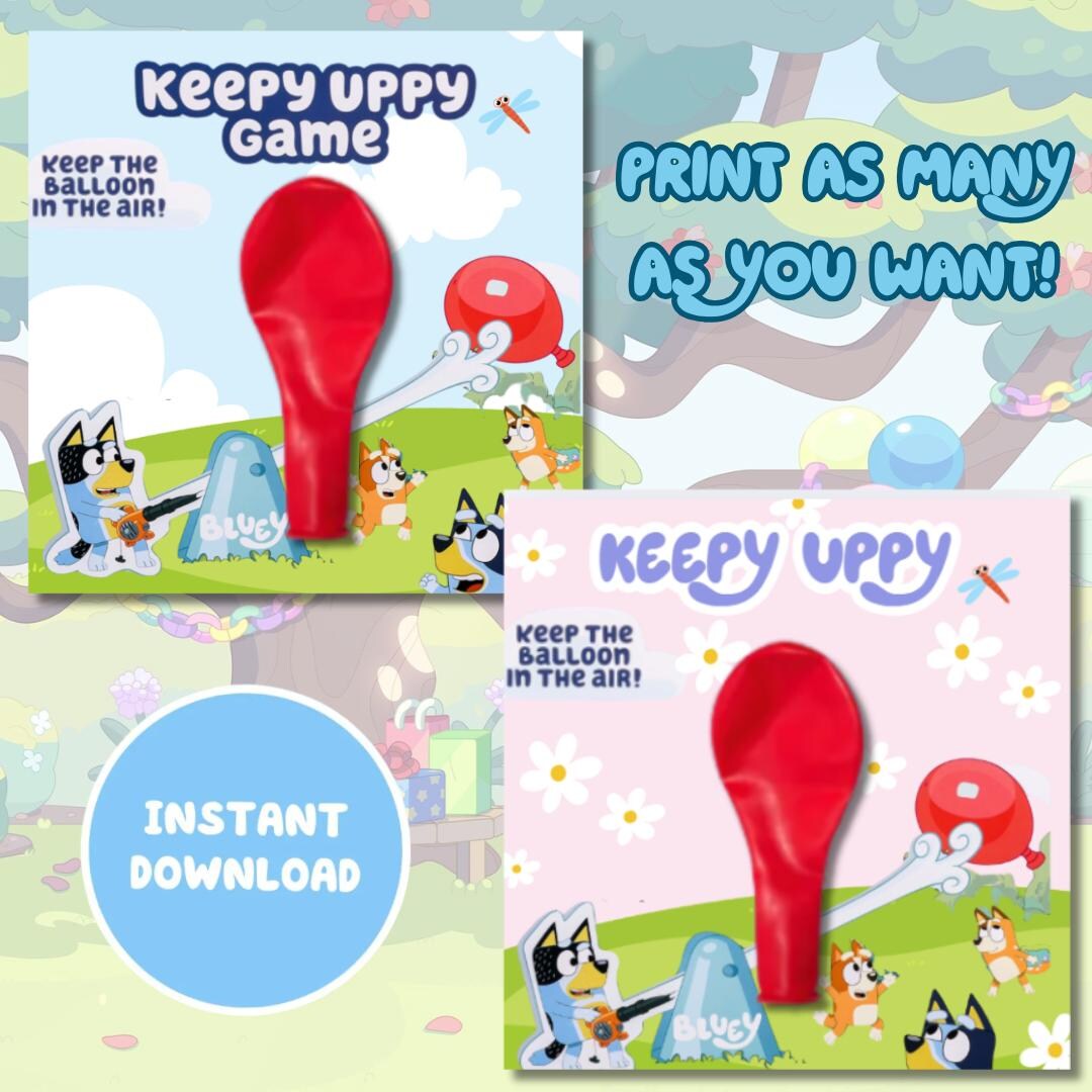 Bluey Keepy Uppy | Bluey Party Favors | Digital Download - Etsy