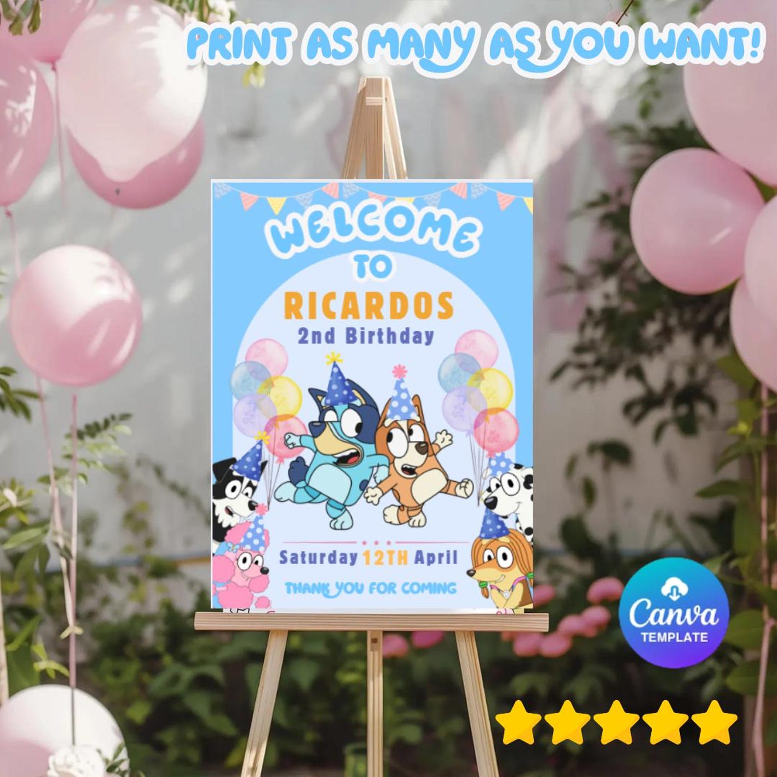 Bluey Party Bundle, Bluey Party Favors Printable, Geburtstagsparty ...