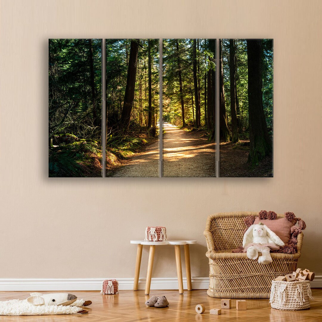Forest Canvas Print Forest Road Wall Art Spruce Forest Print Large Wall ...