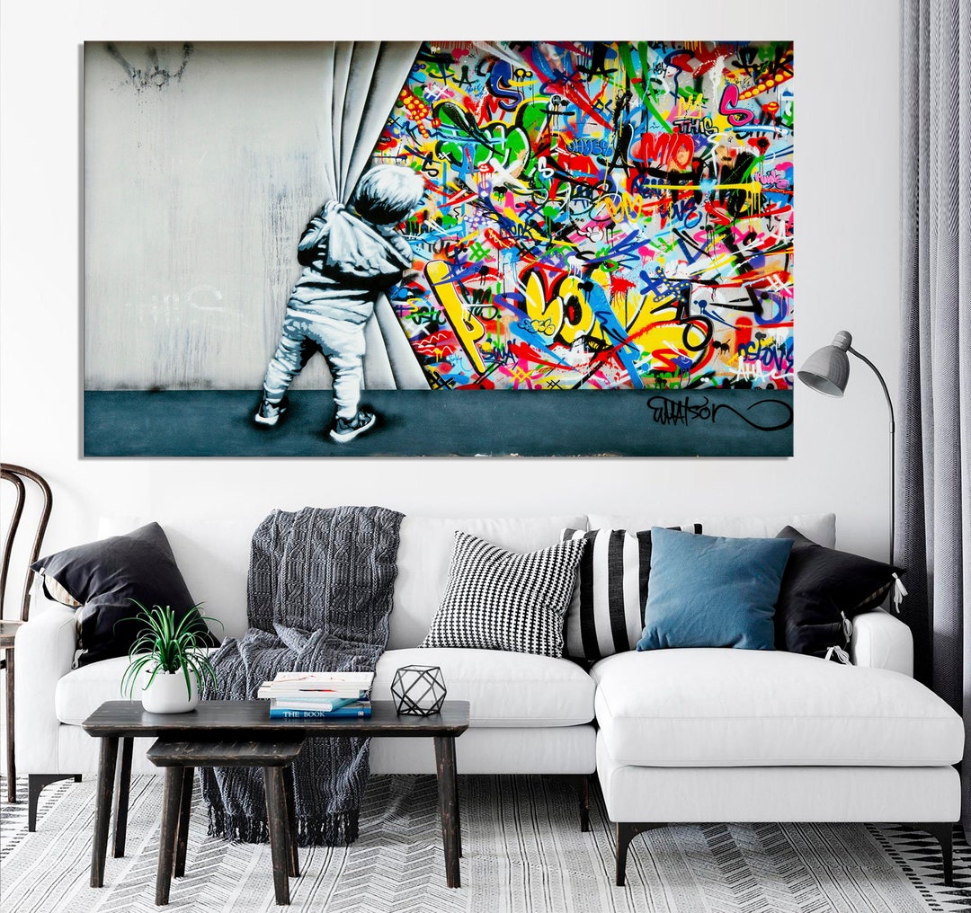 Graffit Artwork Framed Wall Art Office Decor Dream Big Graffiti Living ...