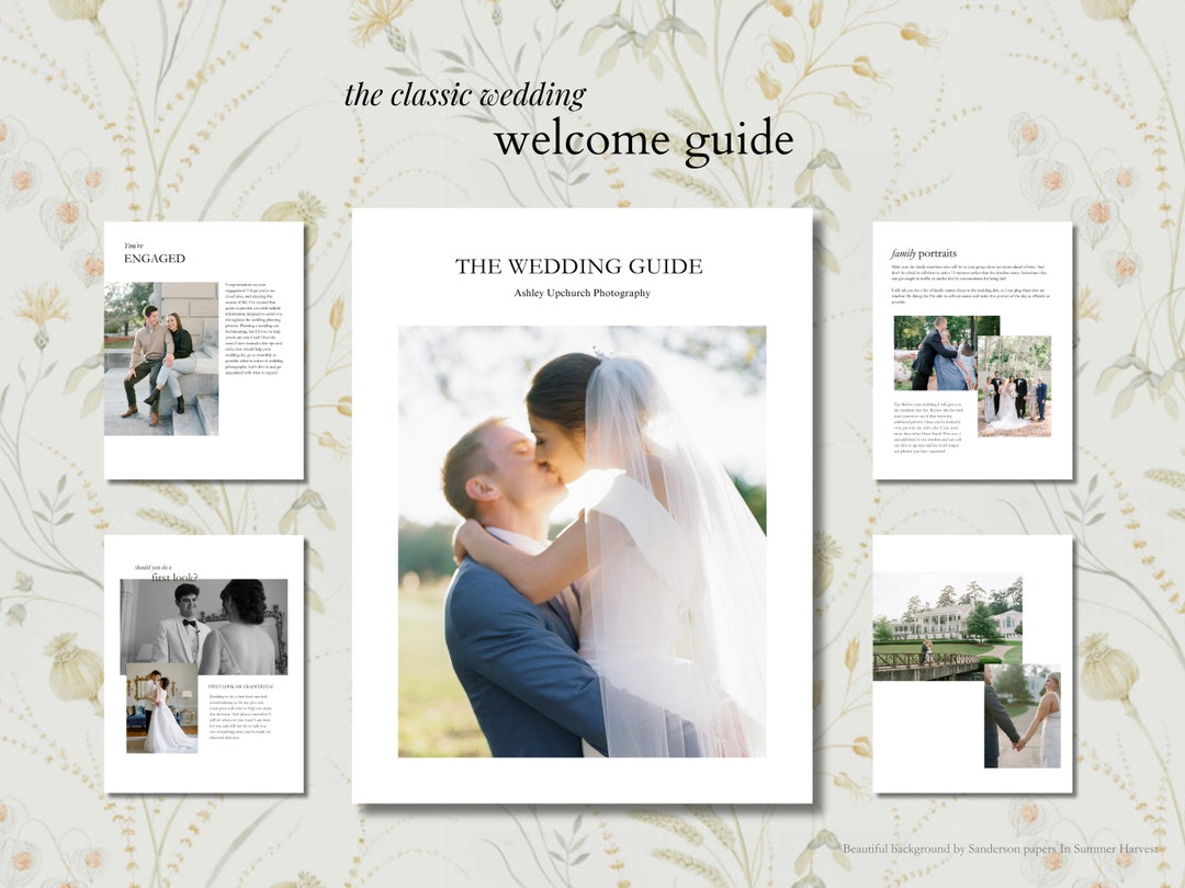 Classy Wedding Welcome Guide Template for Photographers - Etsy