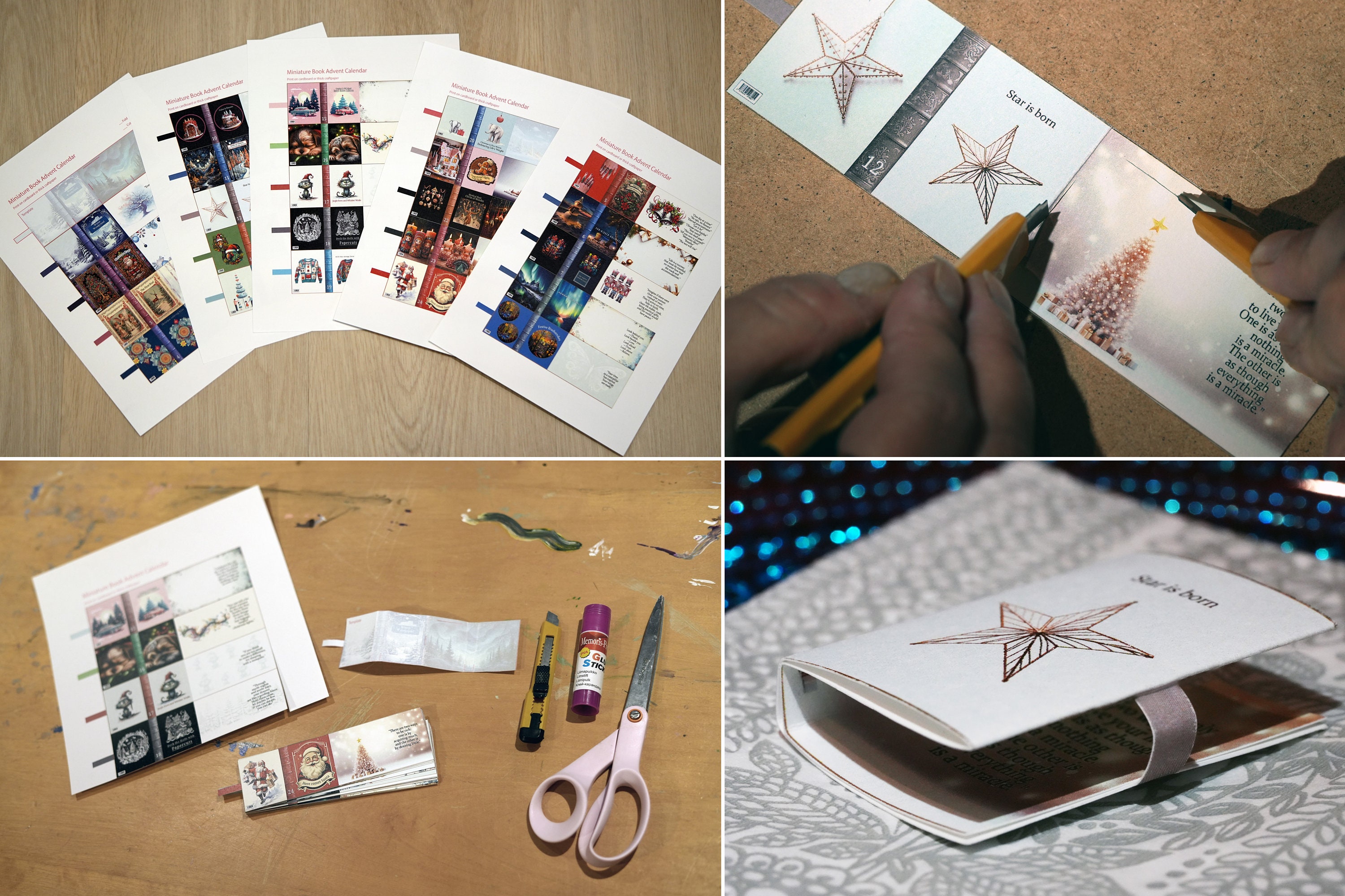 Mini-books Advent Calendar, Printable, Instant Download, Cut and Create ...