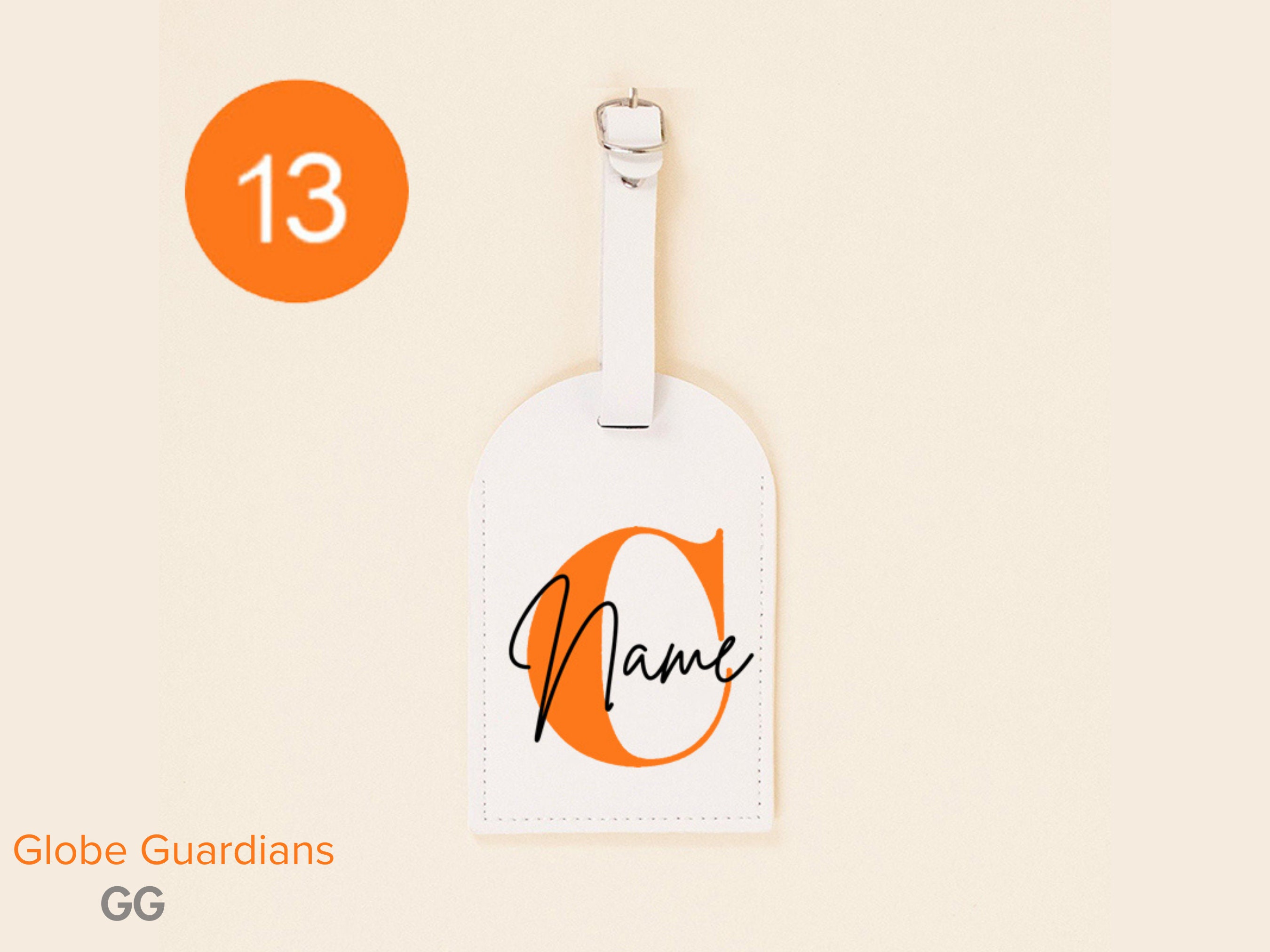 Monogram Luggage Tags: Personalized Initial With Name, Elegant Leather ...