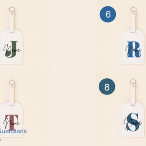 Monogram Luggage Tags: Personalized Initial With Name, Elegant Leather ...
