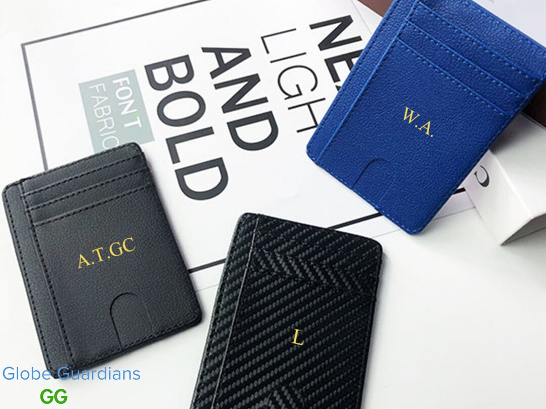 Personalized RFID Credit Card Holder: Elegant Slim Wallet With - Etsy
