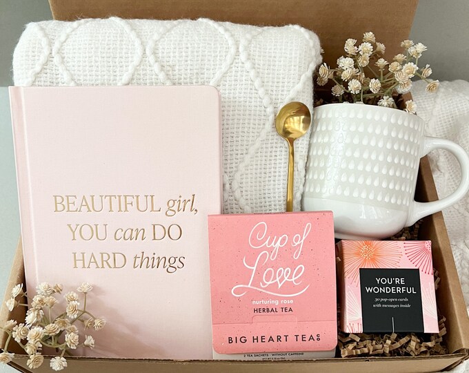Inspirational Gift Box for Women: Artisan Mug, Journal & Cozy Blanket ...