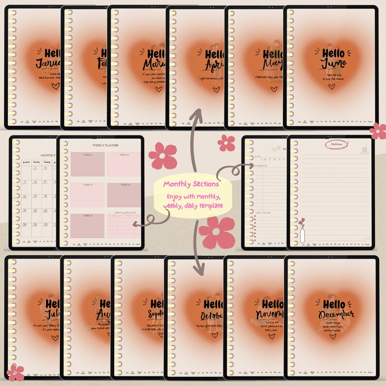 Funky Love Digital Planner 2024 Complete Set Journal Year Cute Digital ...