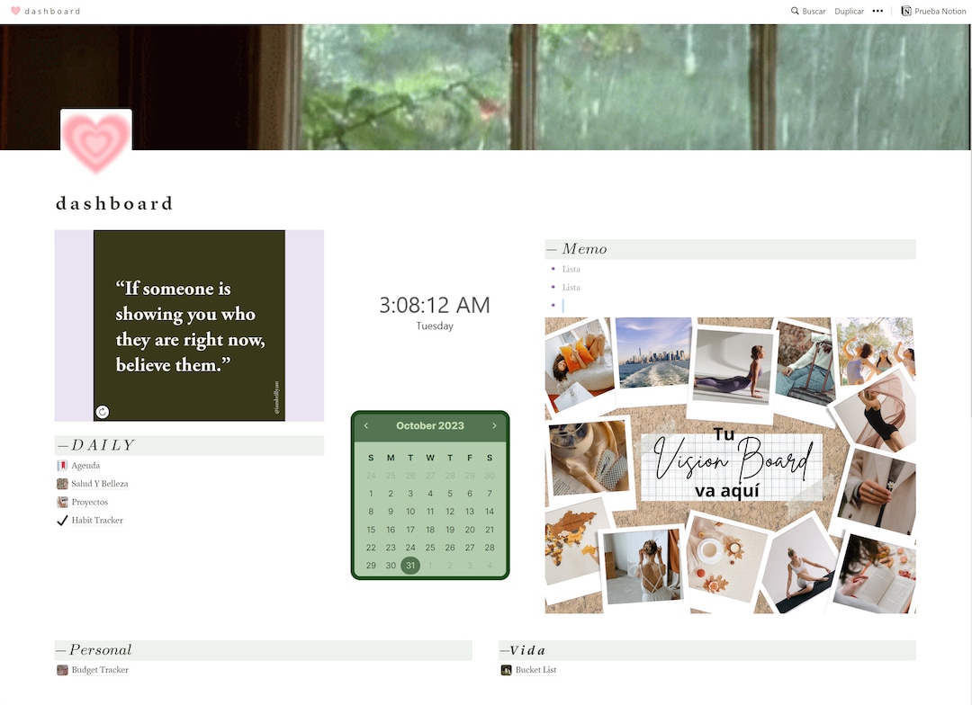 Aesthetic Notion Template - Etsy