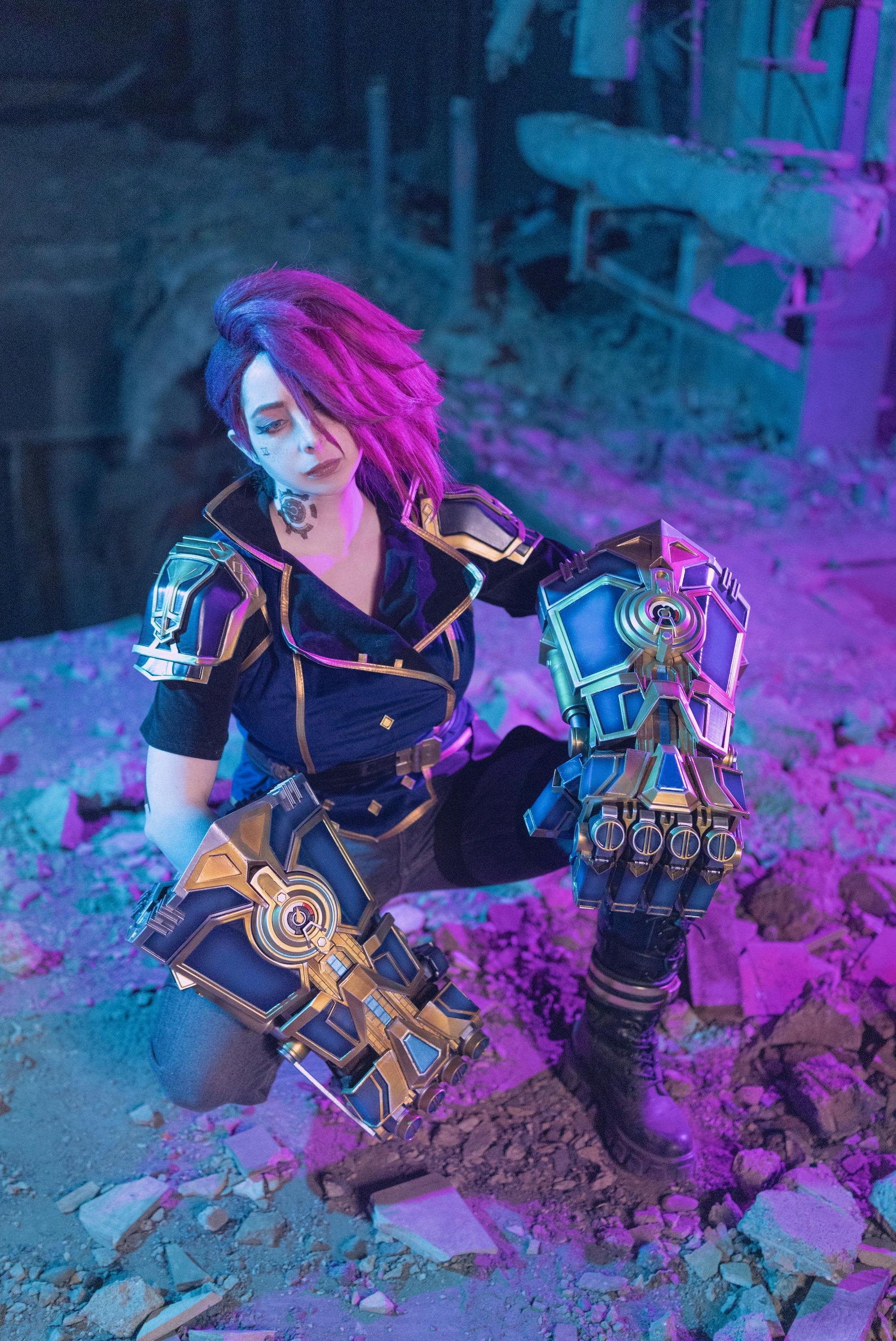 Vi's Hextech Gloves - Cosplay Game Prop Arcane Inspired Costume - Etsy
