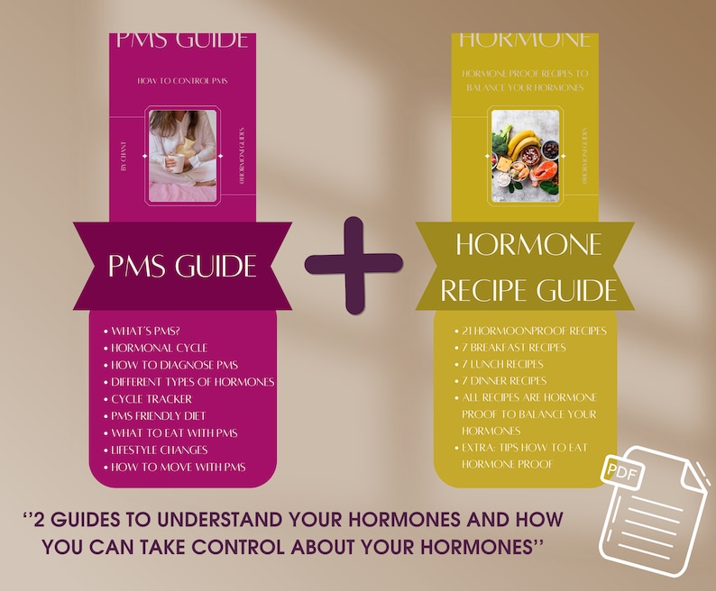 PMS Guide and Hormone Recipe Guide to Balance Hormones Proof Food Lifestyle Guide Cycle Syncing ...