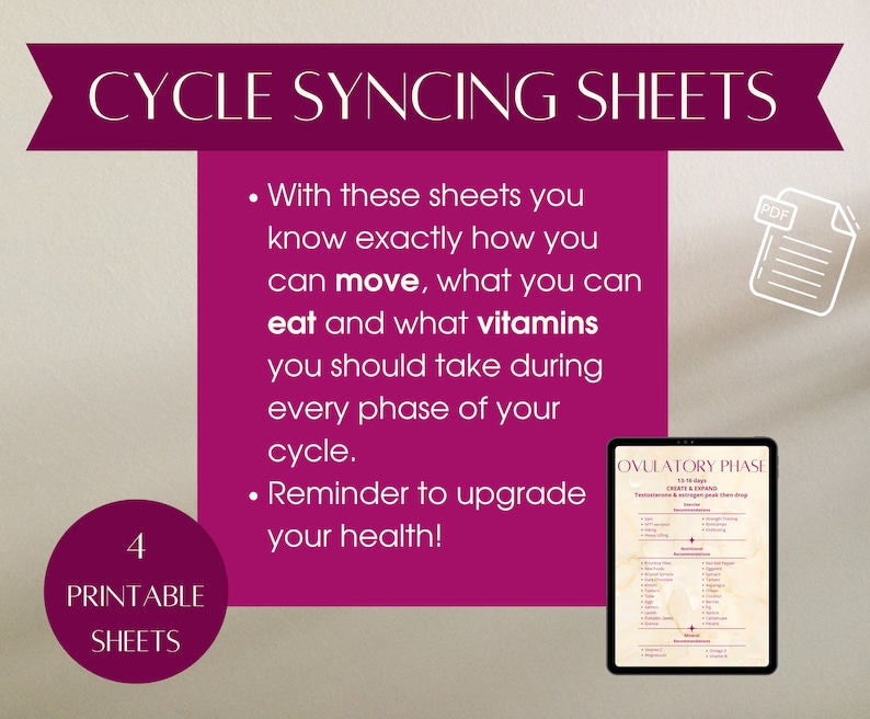 Cycle Syncing Sheets Hormone Proof Guides Cycle Syncing Hormones for ...