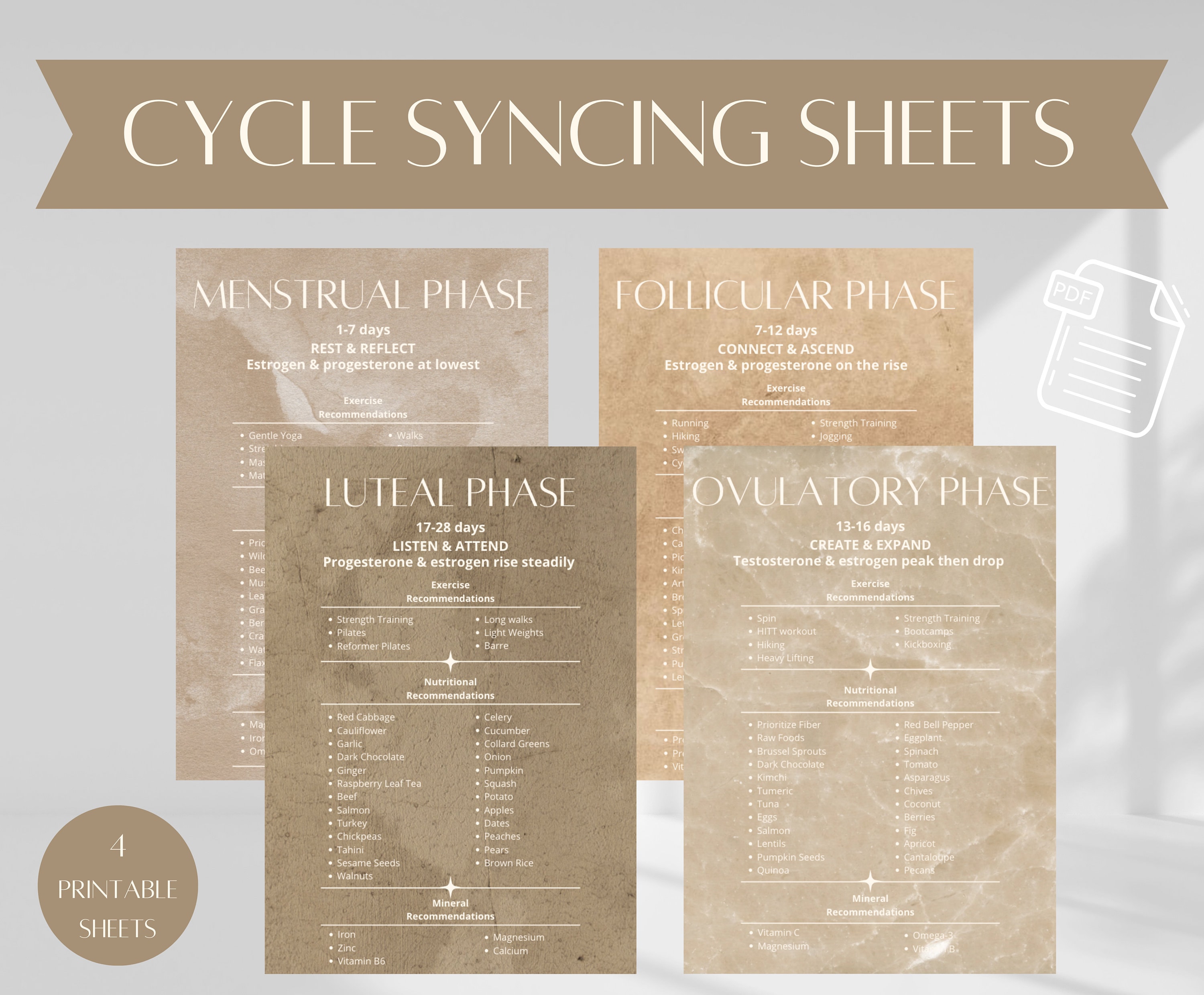 Cycle Syncing Sheets Hormone Proof Guides Cycle Syncing Hormones for ...