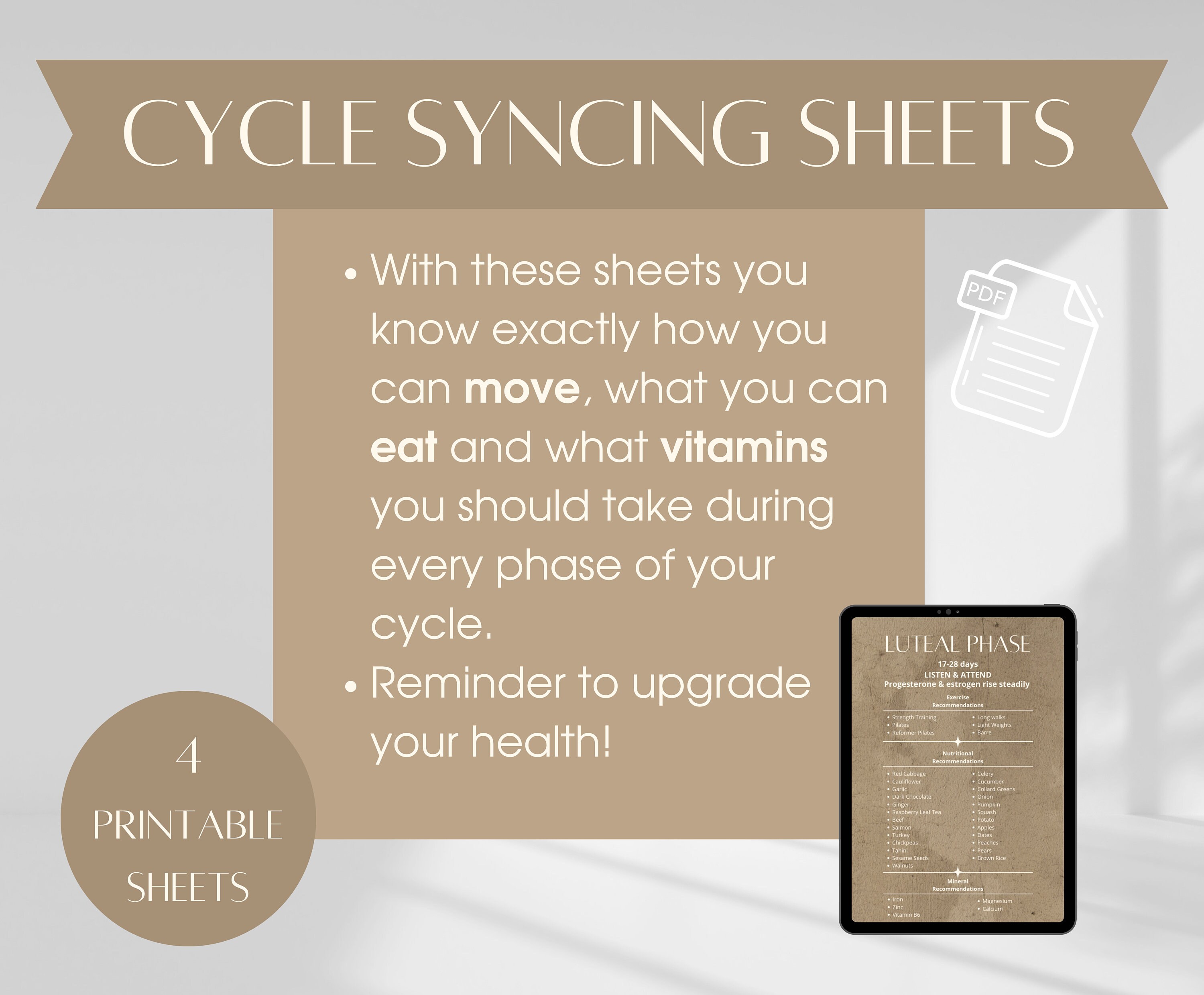 Cycle Syncing Sheets Hormone Proof Guides Cycle Syncing Hormones for Women Cheat Sheets Cycle ...