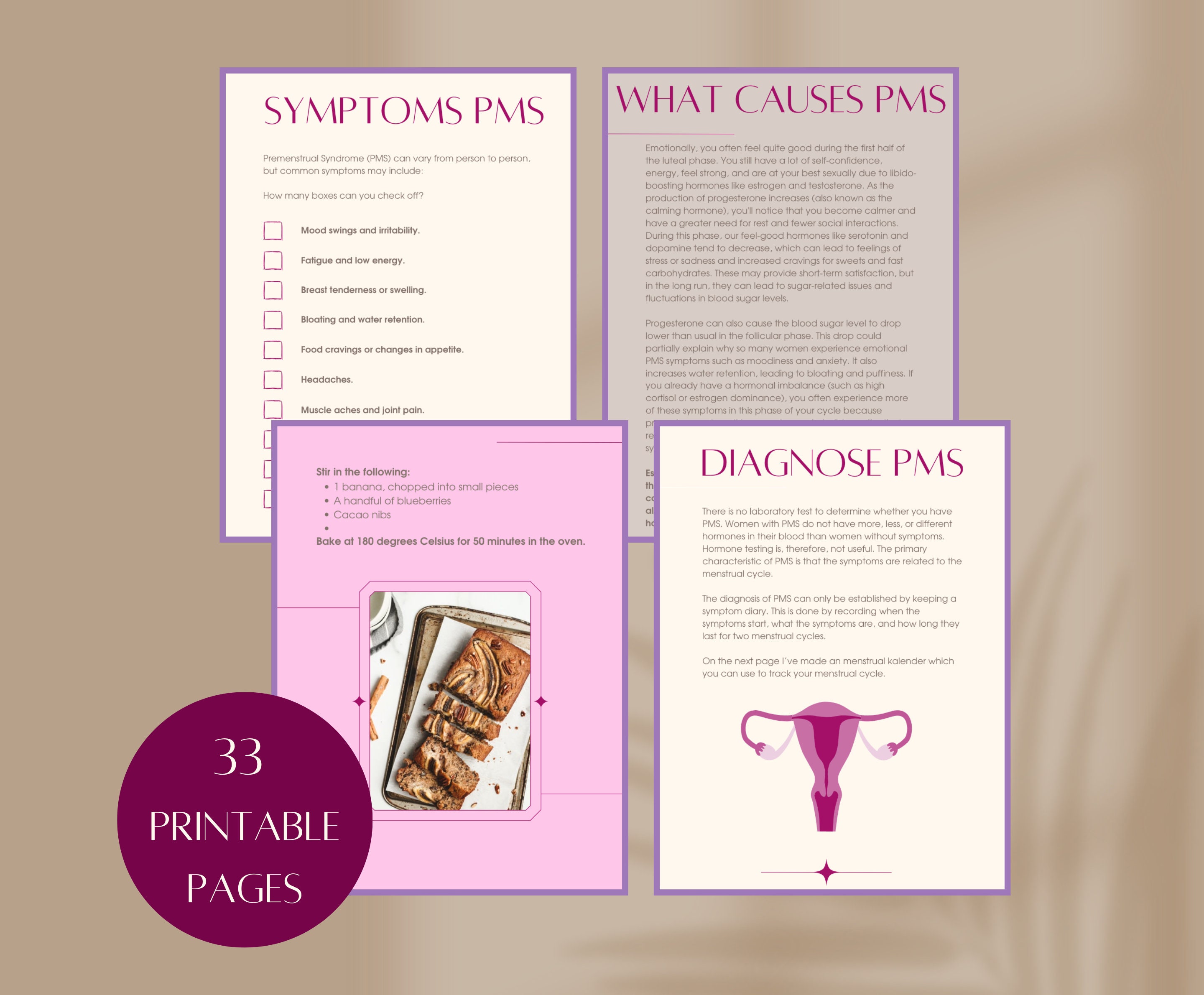 PMS Guide for Hormones Ebook PMS Lifestyle Guide Hormones Cycle for ...