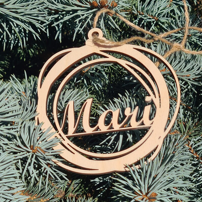 Christmas Ornaments SVG Laser Cut Files, Personalizable 7 Designs for ...